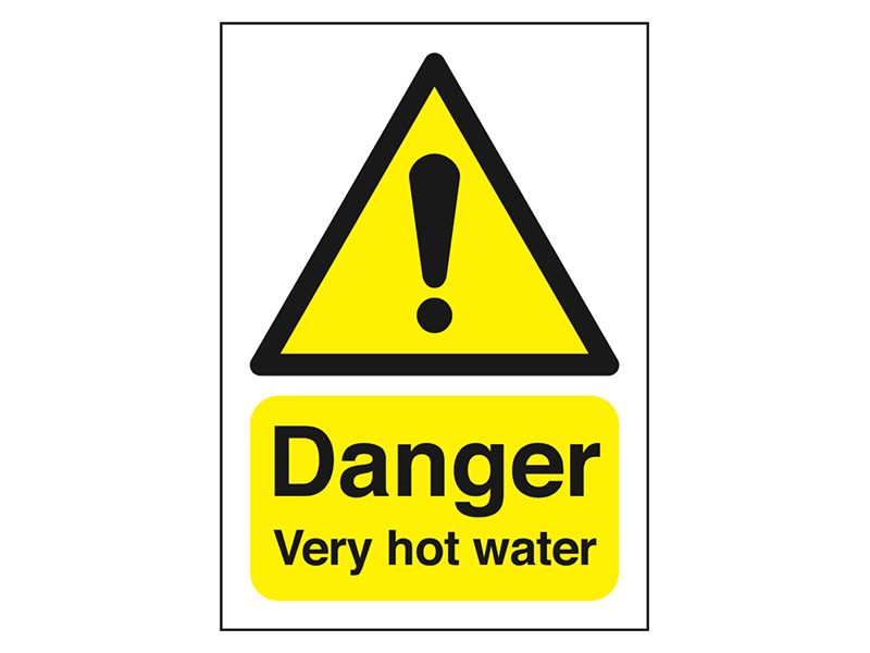 "Danger Very Hot Water" Warning Safety Sign | Free Delivery