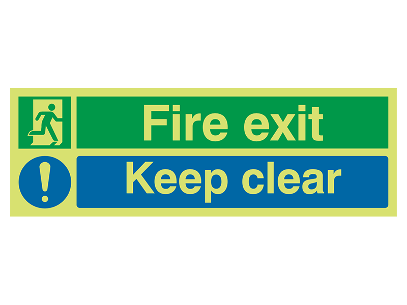 "Fire Exit" Glow in the Dark Safety Sign | Free Delivery