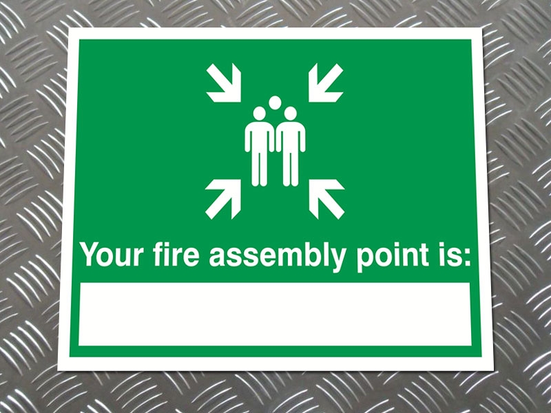 "Your Fire Assembly Point Is" Fire Exit Sign | Free Delivery
