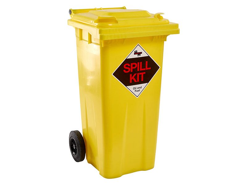 120L Oil & Fuel Spill Kit in Wheelie-bin | Free Delivery