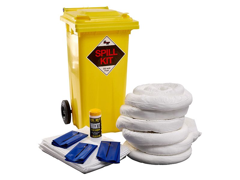 120L Oil & Fuel Spill Kit in Wheelie-bin | Free Delivery