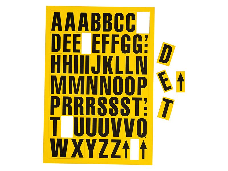 Black on Yellow Magnetic Letters | Free Next Day Delivery