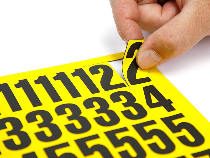 Black on Yellow Magnetic Numbers | Free Next Day Delivery