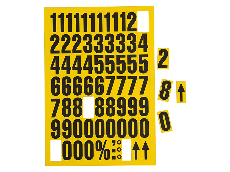 Black on Yellow Magnetic Numbers | Free Next Day Delivery