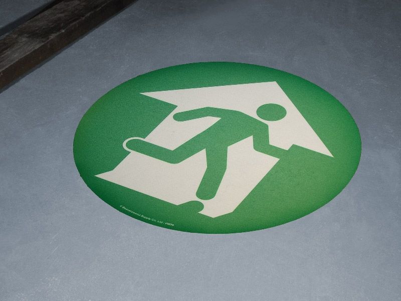 Fire Exit Floor Graphic Marker | Free Delivery