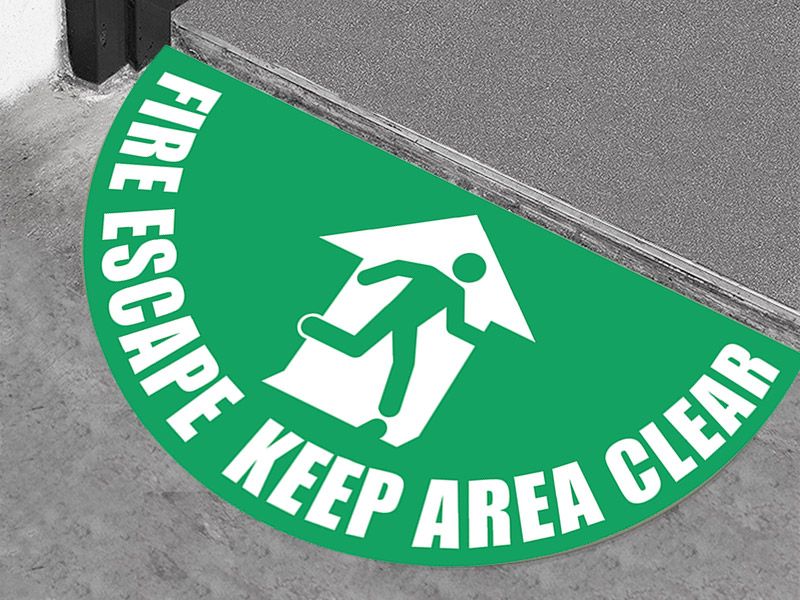 Fire Escape Floor Graphic Marker | Free Delivery