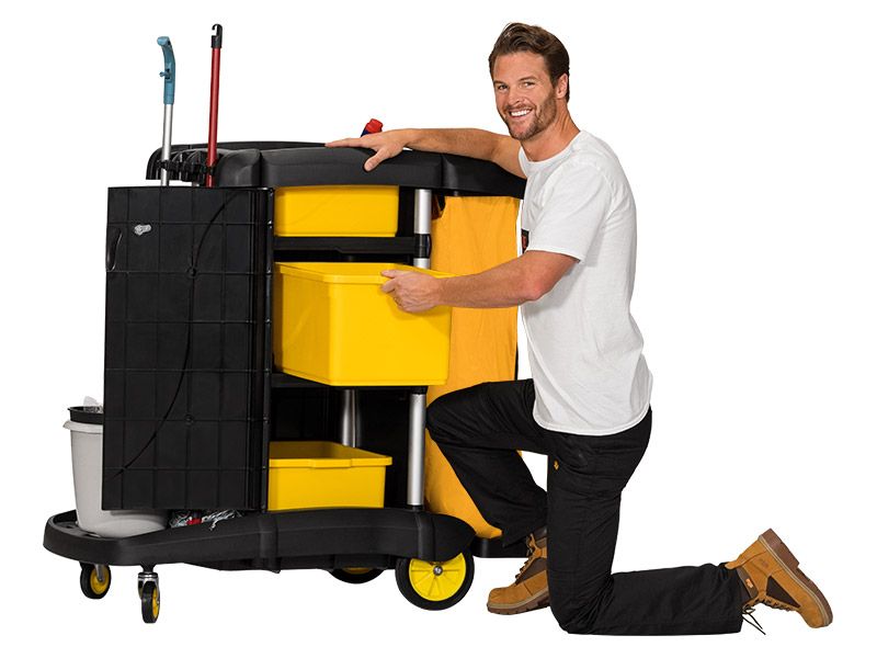 Lockable Cleaning Trolley | Free Next Day Delivery
