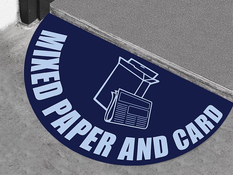 Mixed Paper & Card Floor Graphic Marker | Free Delivery