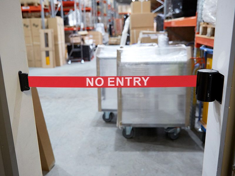 No Entry Retractable Belt Barrier | Free Next Day Delivery