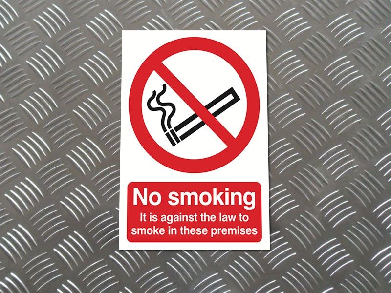 "No Smoking, It Is Against The Law" Prohibition Sign | Free Delivery