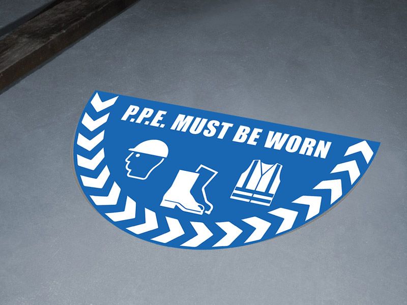 PPE Must Be Worn Floor Graphic Marker | Free Delivery