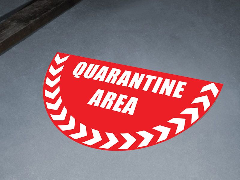 Quarantine Area Floor Graphic Marker | Free Delivery