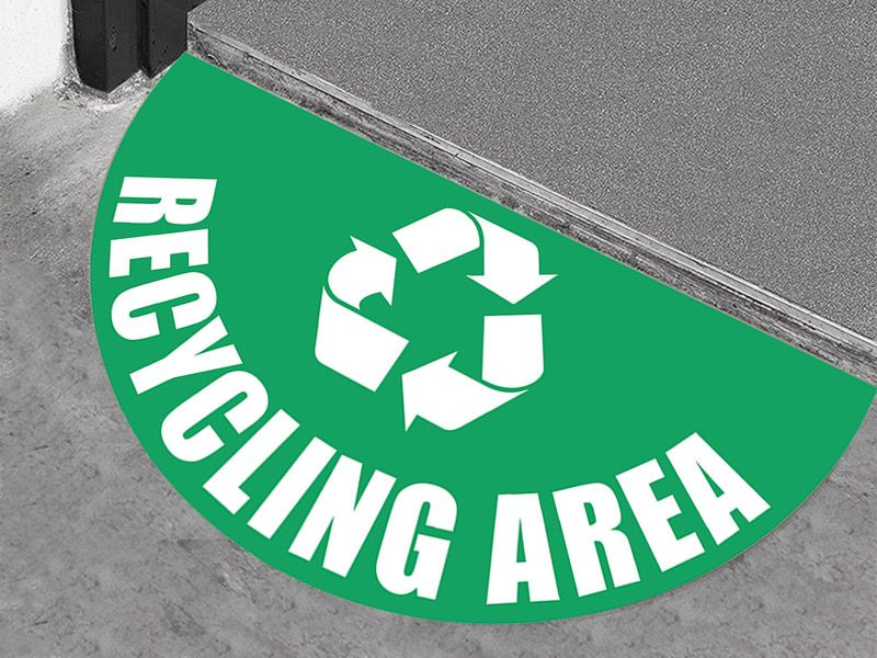 Recycling Area Floor Graphic Marker | Free Delivery