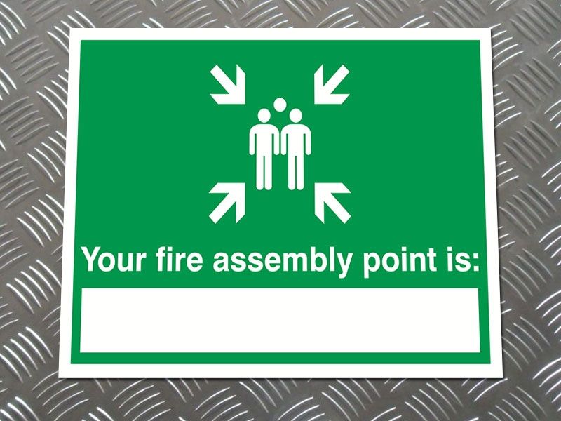 "Your Fire Assembly Point Is" Fire Exit Sign | Free Delivery