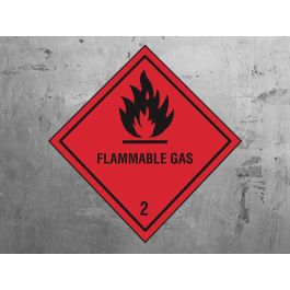"Flammable Gas" Hazard Warning Labels | Free Delivery