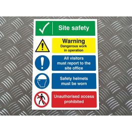 "Work in Operation" Construction Site Safety Board | Free Delivery