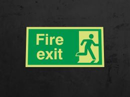 "Fire Exit" Glow in the Dark Safety Sign | Free Delivery