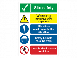 "Work in Operation" Construction Site Safety Board | Free Delivery