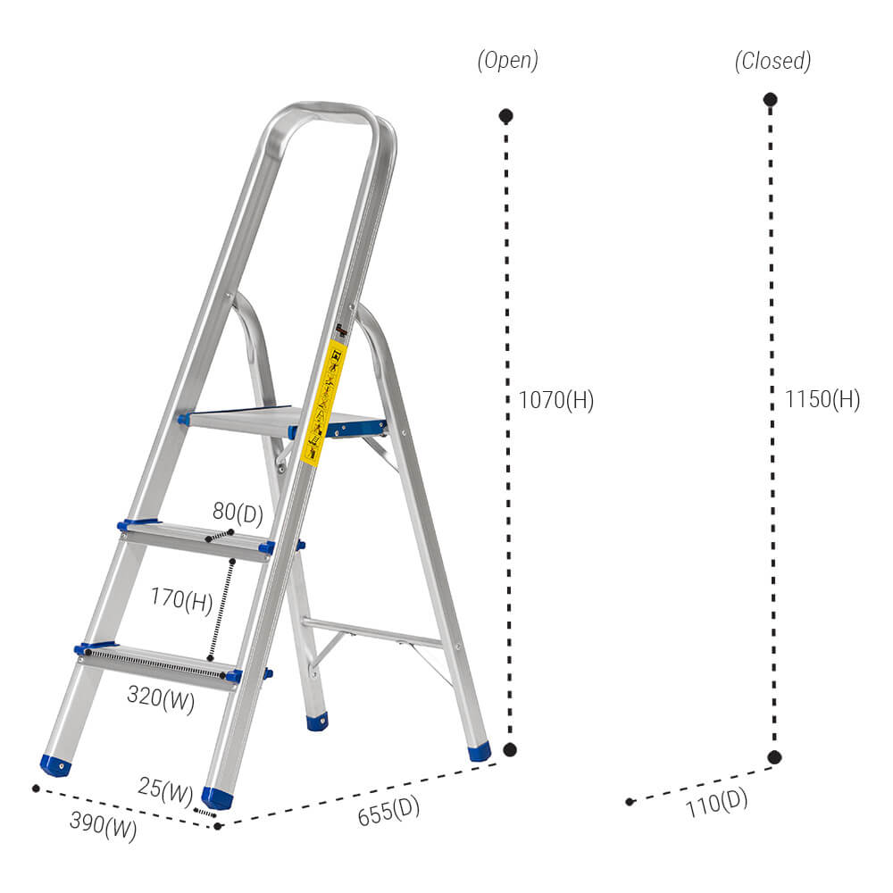 3 Step Ladder | Free Next Day Delivery